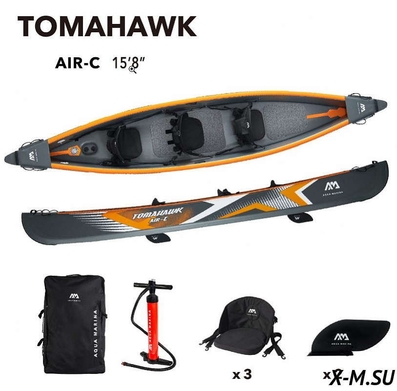 Каноэ надувной трехместный AQUA MARINA Tomahawk AIR-C – купить в ...